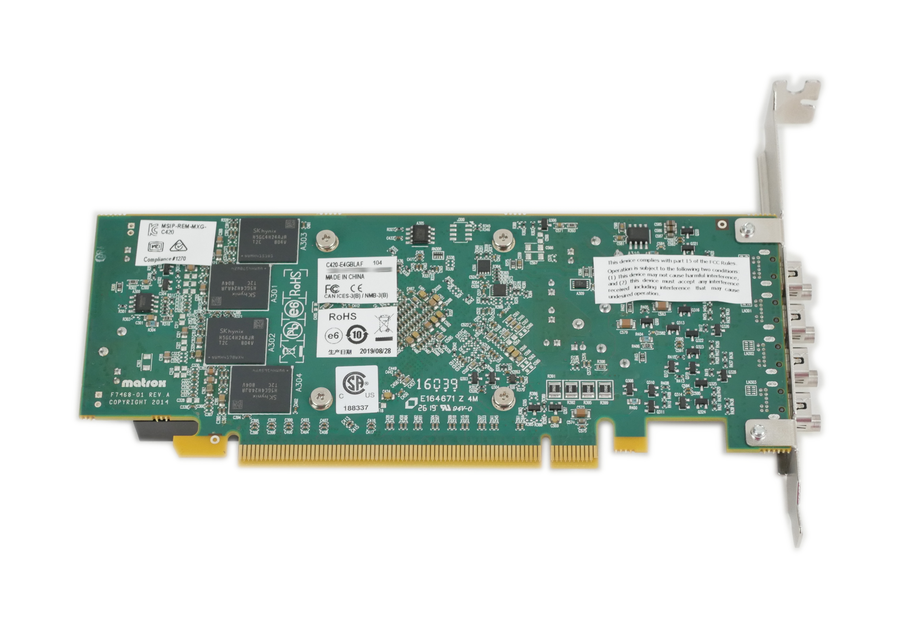 Matrox C420 4GB GDDR5 PCIe x16 3.0 4x miniDP C420-E4GBLAF Video Card ...