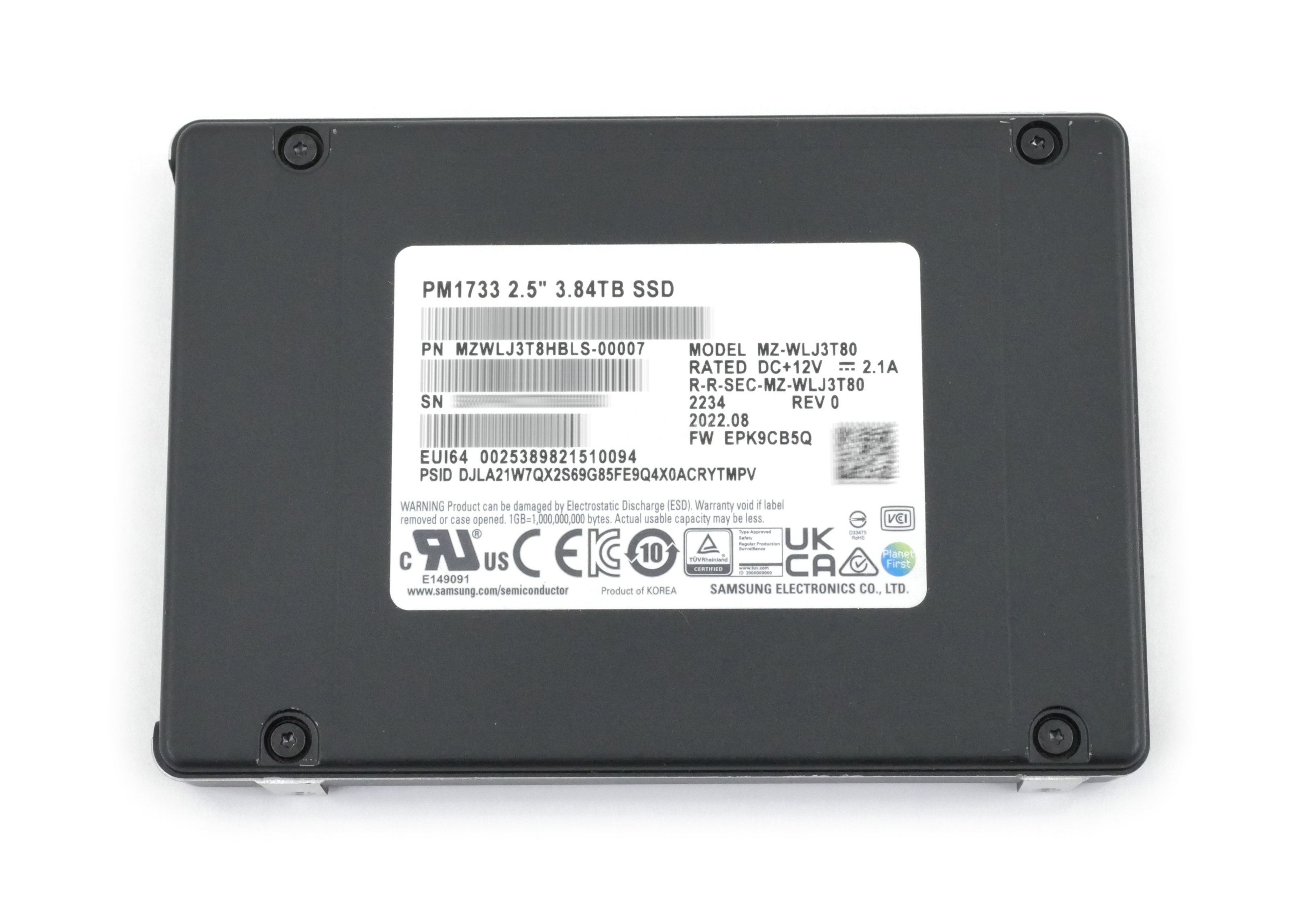 Samsung PM1733 3.84TB MZ-WLJ3T80 SSD PCIe 4.0 x4 NVMe MZWLJ3T8HBLS-00007 [MZWLJ3T8HBLS-00007 ...