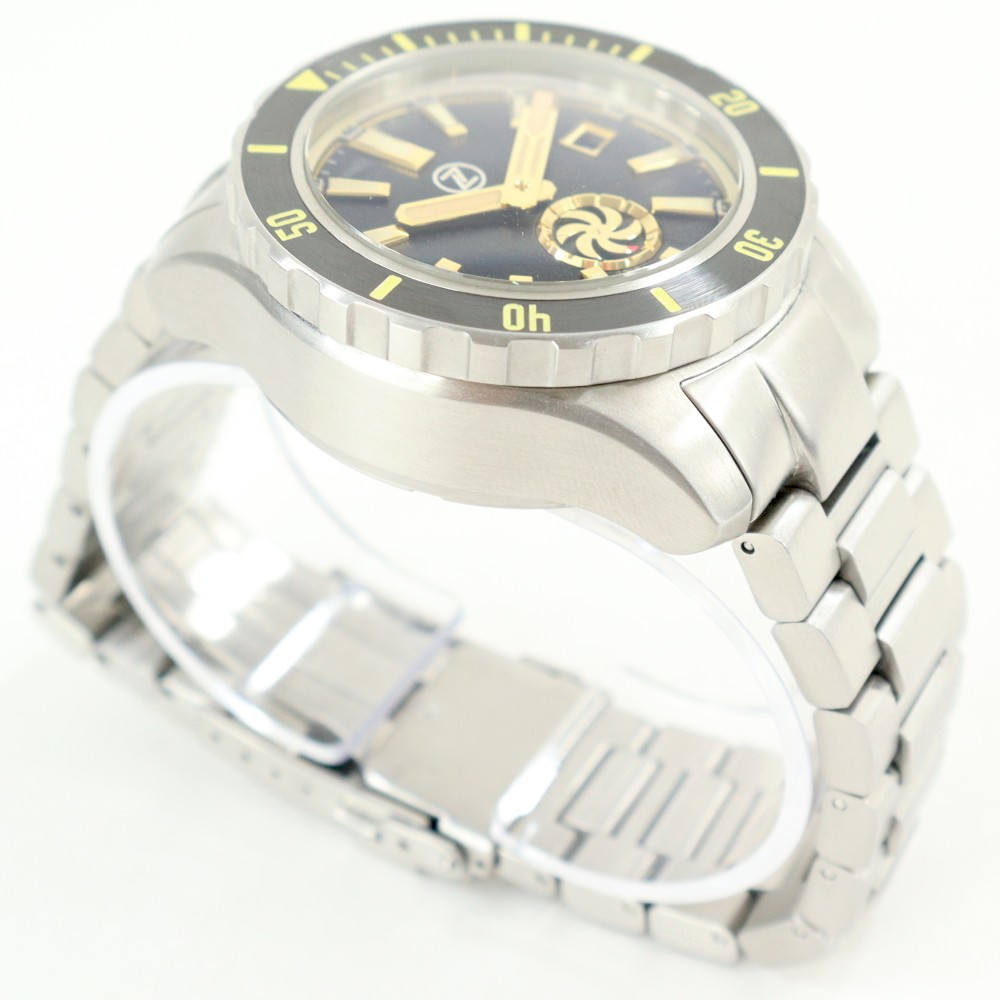 Zelos Abyss 3 3000m Steel Turbine Black Sand Dial Automatic Diver Men's ...