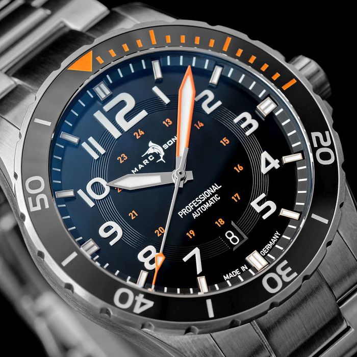 Marc & Sons Sport Professional Automatic Diver Men's Watch 42.5mm Black ...