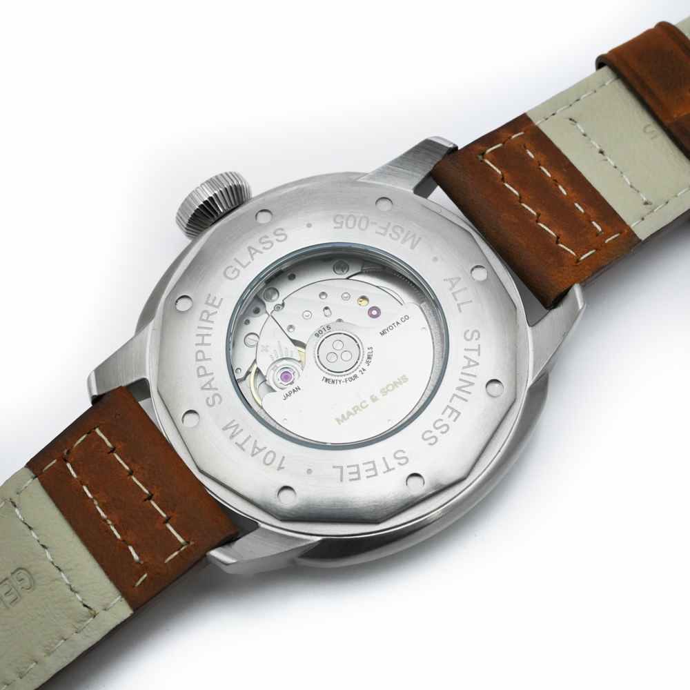 Marc & Sons Elegance Brown Professional Automatic Pilot Men's Watch ...